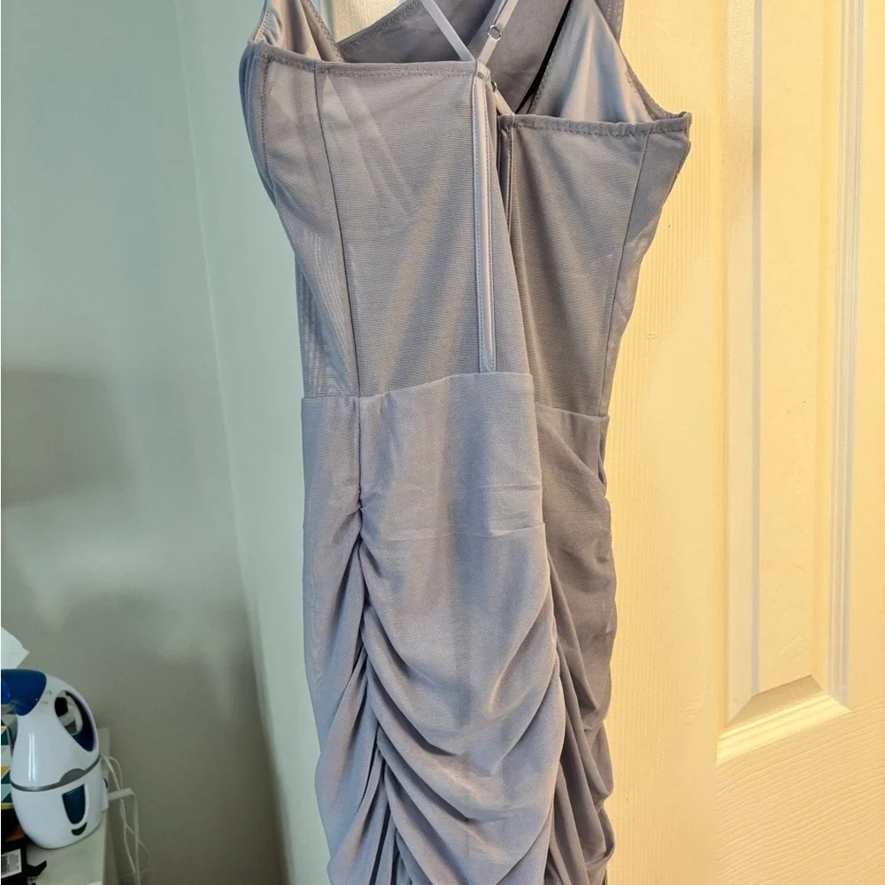 Oh Polly | Dresses | Oh Polly Lilac Asymmetric Neckline Corset Mini ...